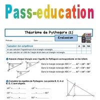 Théorème de Pythagore (1) – 4ème – Evaluation avec la correction - Cycle 4 - PDF à imprimer