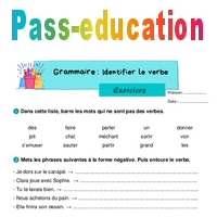 Identifier le verbe – Exercices pour le ce1 - Cycle 2 - PDF à imprimer