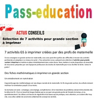 Sélection de 7 activités pour grande section à imprimer
