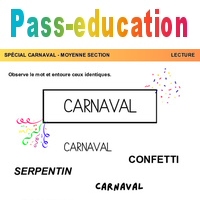 Carnaval - Lecture - MS - Moyenne section - Cycle 1 - PDF à imprimer
