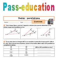 Parallélisme (Théorème de Thalès) – 4ème – Exercices avec les corrigés - Cycle 4 - PDF à imprimer