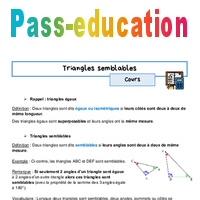 Triangles semblables – 3ème – Cours - Cycle 4 - PDF à imprimer