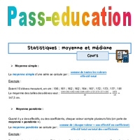 Moyenne et médiane – 3ème – Cours sur les statistiques - Cycle 4 - PDF ...