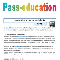 Vocabulaire des probabilités – 3ème – Séquence complète - Cycle 4 - PDF ...