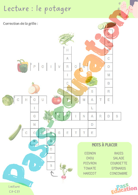 Le potager - CP - CE1 - Lecture - Cycle 2 - PDF à imprimer