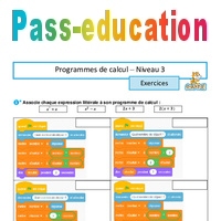 Programmes de calcul - 3ème - Scratch - Exercices - Cycle 4 - PDF à imprimer