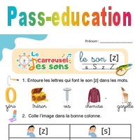Le son [z] s z - GS - CP - CE1 - Phonologie - Lecture - Le carrousel des sons