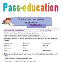 Les préfixes et les suffixes au CM2 - Evaluation avec la correction ...