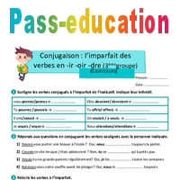 Imparfait des verbes en –ir, -oir et -dre (3e groupe) – CM2 – Exercices ...