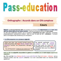Accords dans un GN complexe - 4ème - 3ème - Cours - Cycle 4 - PDF à imprimer
