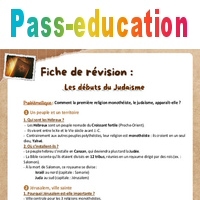 Les débuts du judaïsme – 6ème – Fiche de révision / QCM - Cycle 3 - PDF à imprimer