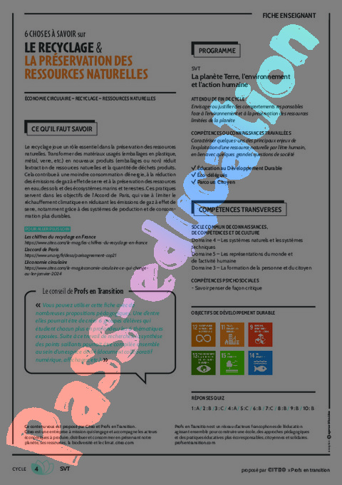 6 choses à savoir sur le recyclage et la préservation des ressources ...