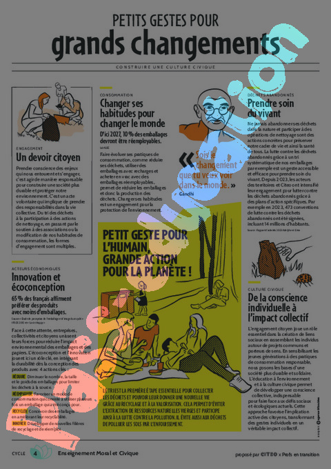 Petits gestes pour grand changement - 5ème - 4ème - 3ème - Citéo ...