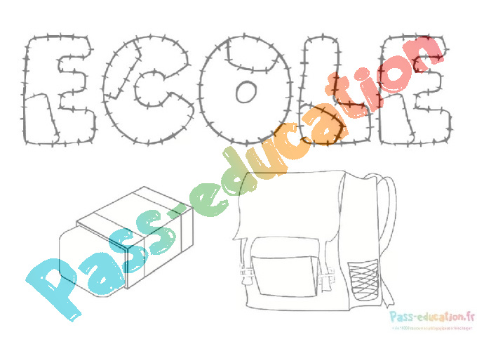 Coloriage gratuit : école - PDF à imprimer