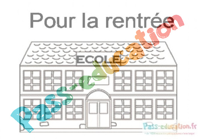 Coloriage gratuit : école - PDF à imprimer