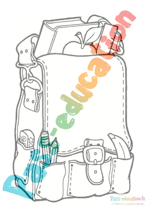 Coloriage gratuit : école - PDF à imprimer
