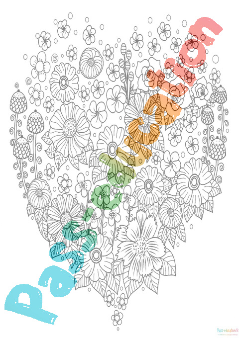 Coloriage gratuit : Cœur - PDF à imprimer