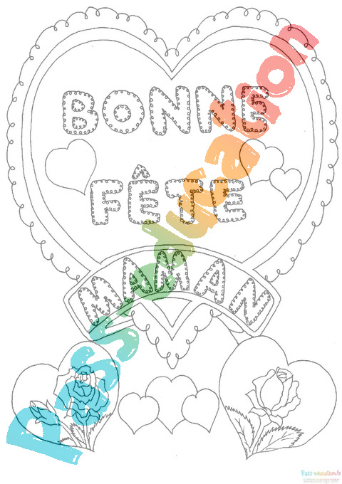 Coloriage gratuit fête des mères : téléchargez et imprimez vos dessins ...