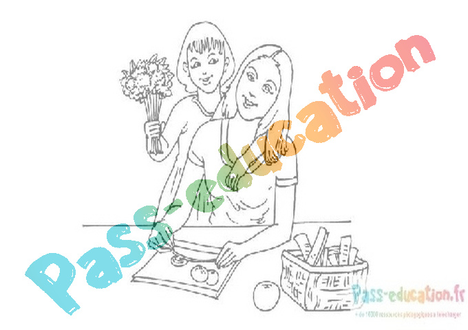 Coloriage gratuit fête des mères : téléchargez et imprimez vos dessins ...