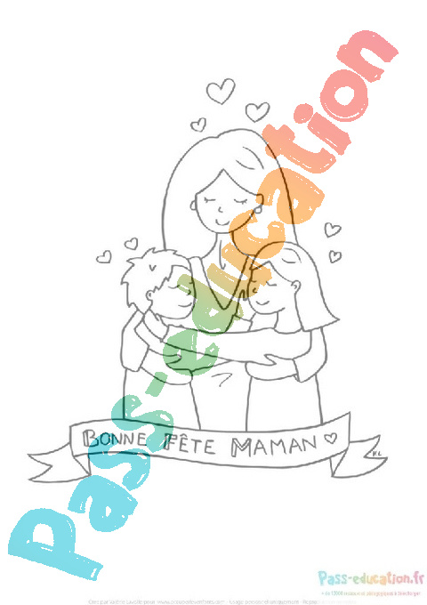 Coloriage gratuit fête des mères : téléchargez et imprimez vos dessins ...