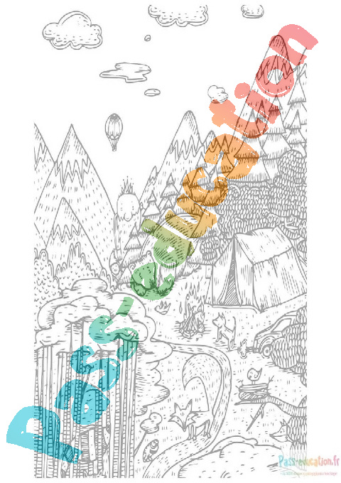 Coloriage gratuit : Forêt - PDF à imprimer