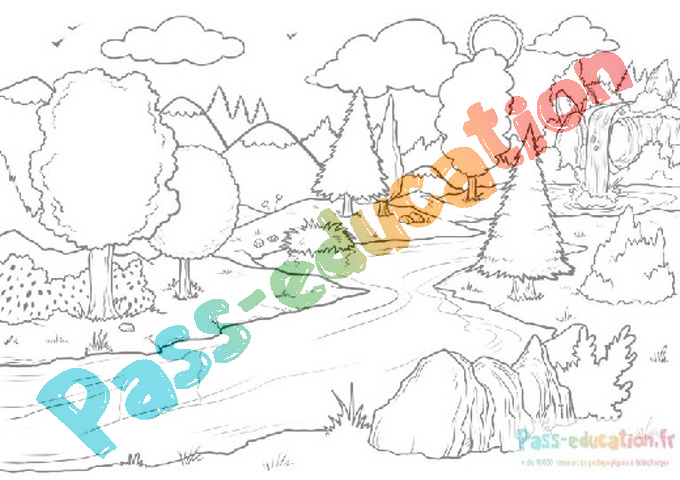 Coloriage gratuit de forêt - imprimez et téléchargez des dessins ...