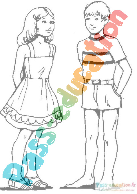 Coloriage gratuit : Garçon - PDF à imprimer