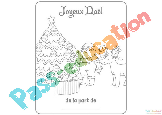 Coloriage gratuit : Joyeux noël - PDF à imprimer