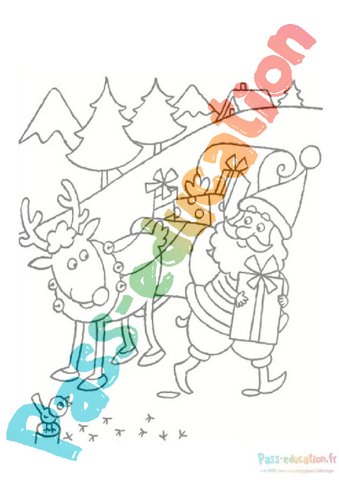 Coloriage gratuit : Noël - PDF à imprimer