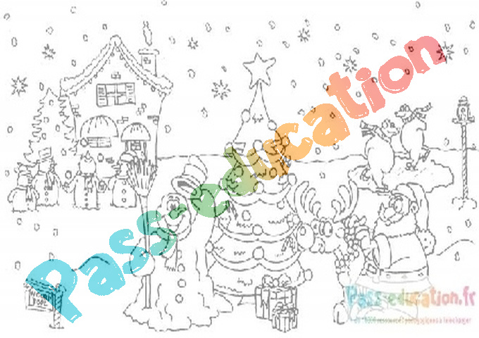 Coloriage gratuit : Noël - PDF à imprimer
