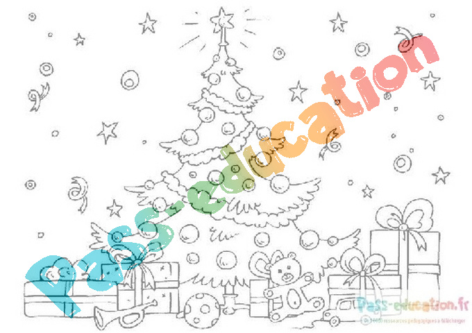 Coloriage gratuit : Noël - PDF à imprimer