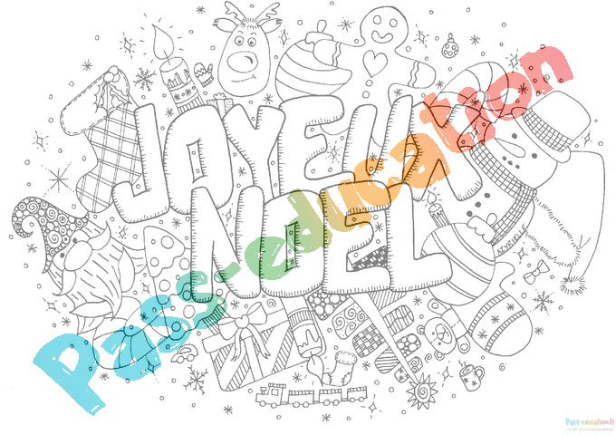 Coloriage gratuit : Noël - PDF à imprimer