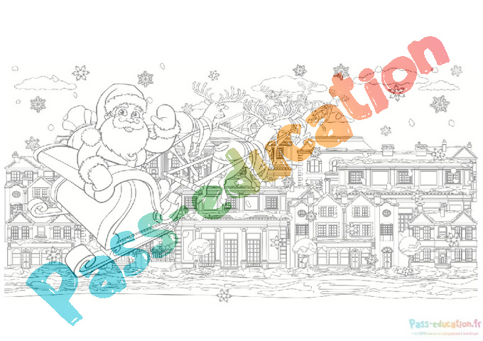 Coloriage gratuit : Noël - PDF à imprimer