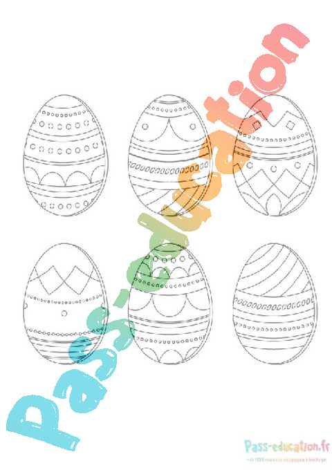 Coloriage gratuit : Oeufs de pâques - PDF à imprimer