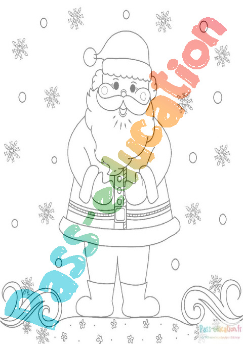 Coloriage gratuit : Pere noël - PDF à imprimer