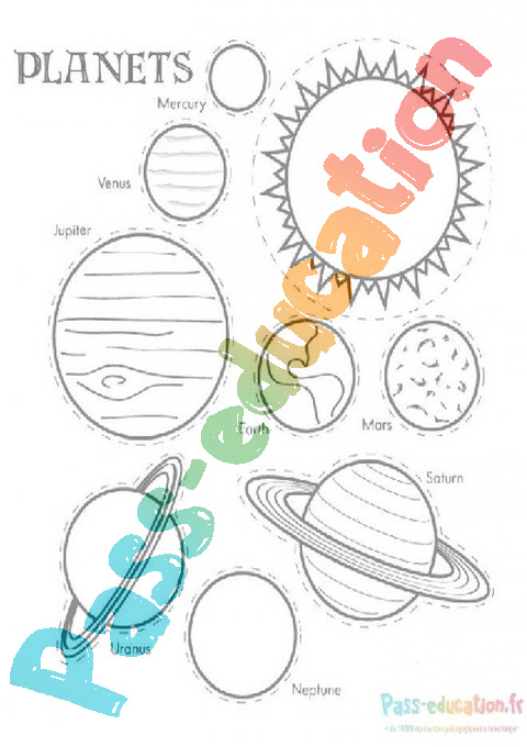 Coloriage gratuit : Planète - PDF à imprimer