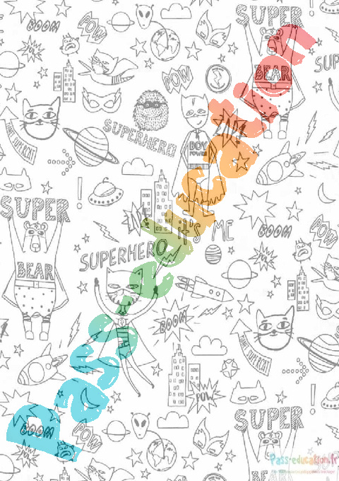 Coloriage gratuit : Supers héros - PDF à imprimer