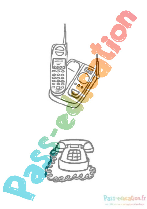 Coloriage gratuit : Téléphone - PDF à imprimer