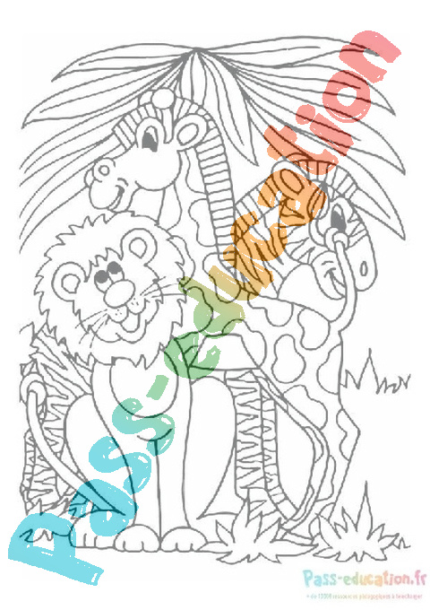 Coloriage gratuit : Zèbre - PDF à imprimer