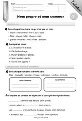 le nom commun et le nom propre