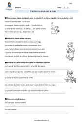 Exercice Accord sujet verbe : 5eme Primaire - Pass Education