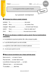 Passé composé : 4eme Primaire - Exercice évaluation révision leçon ...