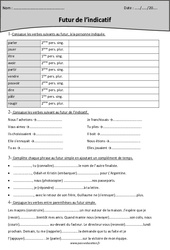 Exercice Futur de l'indicatif : 5eme Primaire - Pass Education