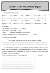 Exercice Longueur cm, m, km : 5eme Primaire - Pass Education