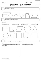 Polygones : 3eme Primaire - Exercice évaluation révision leçon - Pass ...