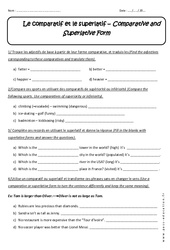 Comparatif et superlatif practice