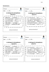 Homonymes, homophones : 5eme Primaire - Exercice évaluation révision ...