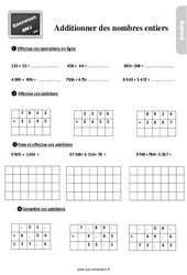 Exercice Calculs : 4eme Primaire - Pass Education
