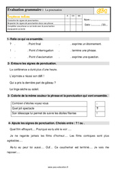 Ponctuation : 2eme Primaire - Exercice évaluation révision leçon - Pass ...