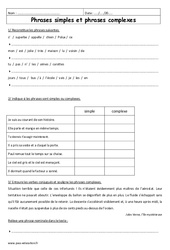 phrase simple phrase complexe exercices et corrigés pdf